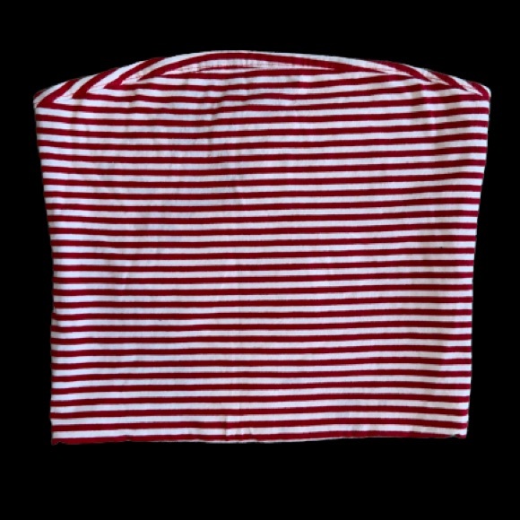 J. Galt | Tops | Red Striped Tube Top | Poshmark